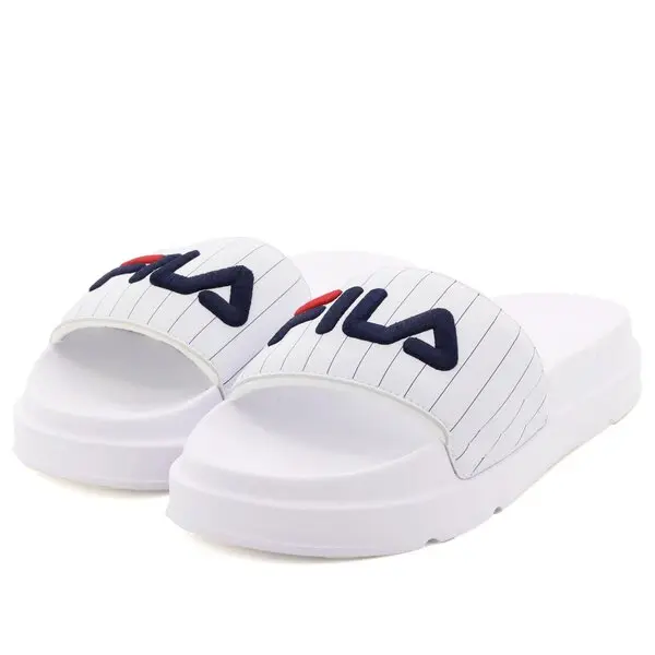 FILA Striped Logo Slip-on Slides