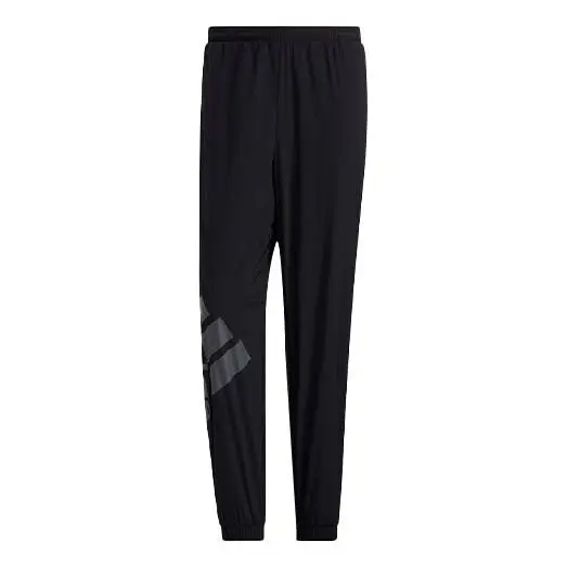 Adidas Logo Alphabet Printing Colorblock Bundle Feet Sports Pants - Black