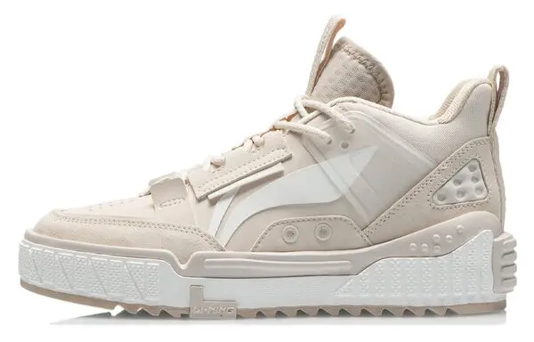 LI-NING No.258 Mid Top Sneakers - White/grey/pink