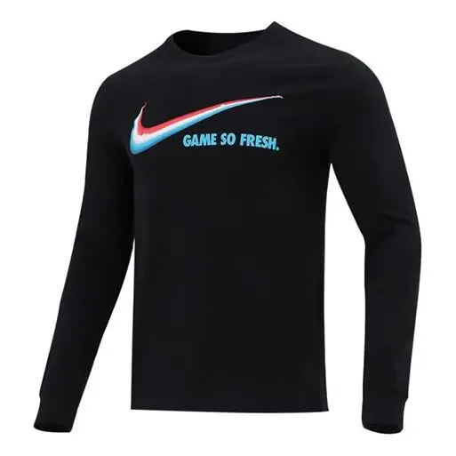 Nike Long Sleeve "game So Fresh" Graphic T-shirt - Black