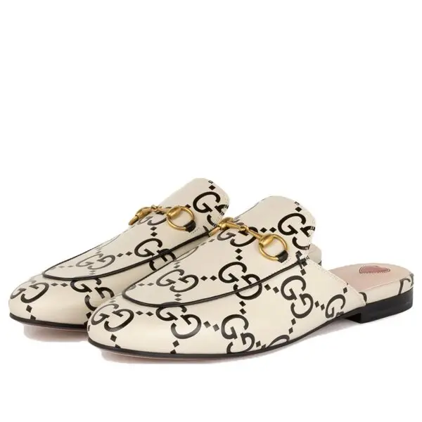 Gucci Princetown Gg Debossed Leather Slipper