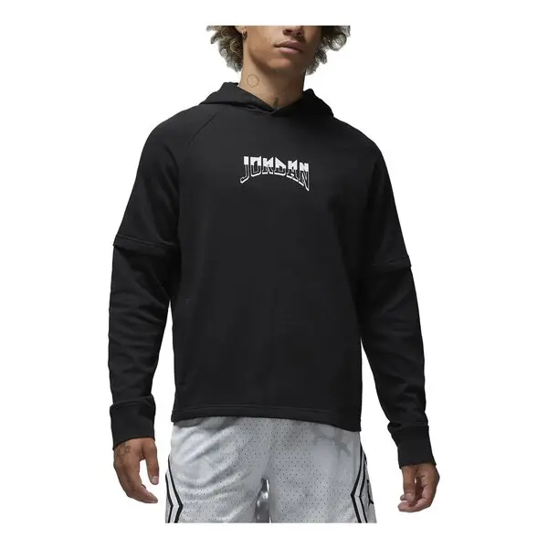 JORDAN Dri-fit Sport Graphic Fleece Pullover Hoodie - Black/multi-color