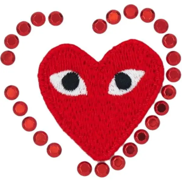 Play Comme Des Garcon Ss25 Rhinestone Emblem T-shirt