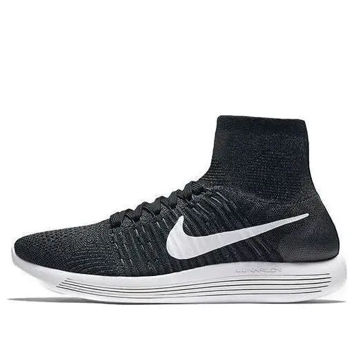 Nike Lunarepic Flyknit High Top Sneakers - Black/anthractite/volt