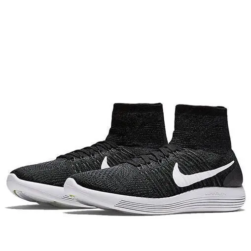 Nike Lunarepic Flyknit High Top Sneakers - Black/anthractite/volt
