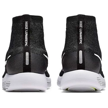 Nike Lunarepic Flyknit High Top Sneakers - Black/anthractite/volt