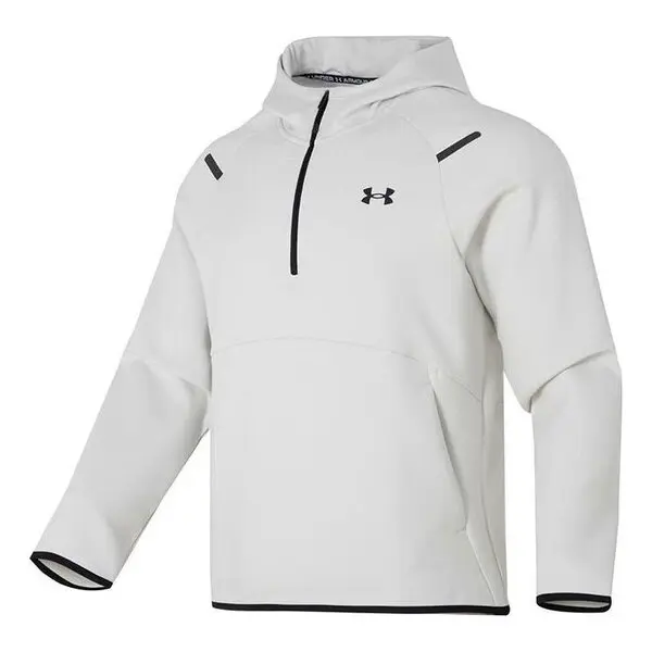 Under Armour Logo Unstoppable Fleece Zip Hoodie 'white - White/black