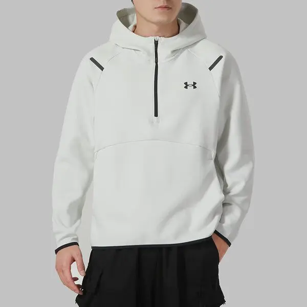 Under Armour Logo Unstoppable Fleece Zip Hoodie 'white