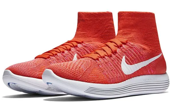 Nike Lunarepic Flyknit High Top Sneakers - Red