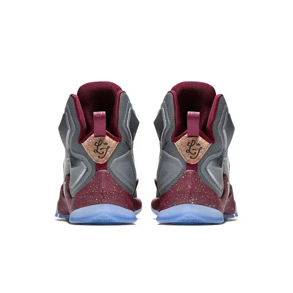 Nike Lebron 13 High Top Basketball Sneakers - Grey/red/goldsilver
