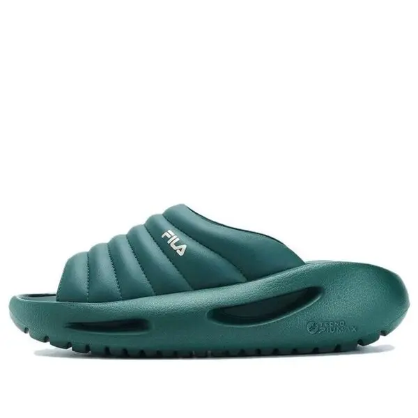 FILA Quilted Slide Sandals - Green