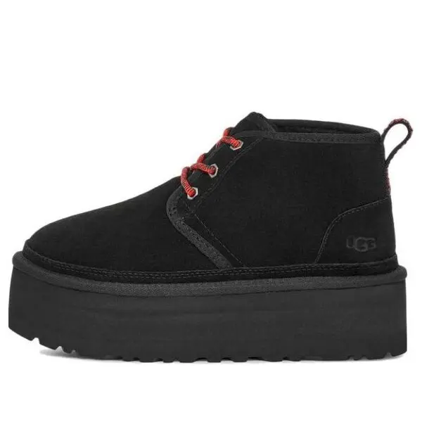 UGG Neumel Heritage Platform Lace Up Ankle Boots - Black
