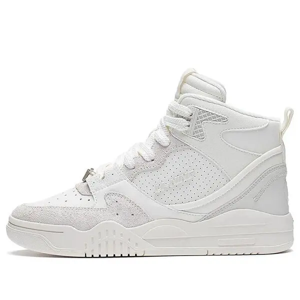 LI-NING High Top Lace-up Sneakers - White/beige