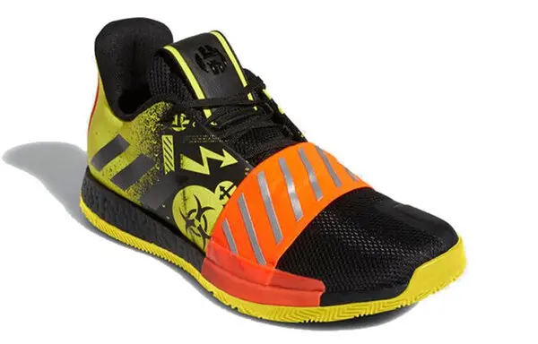 Adidas Harden Volume 3 'caution' Sneakers - Black/yellow/red