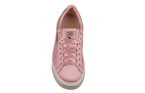 PUMA Basket Platform Satin Lace Up Sneakers