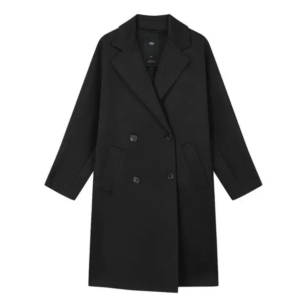 FILA Milano Mid-length Knitted Coat - Black