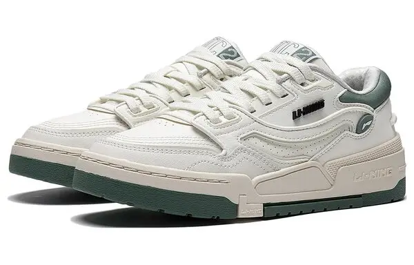 LI-NING 001 Btc "cream White Green" Agct008-1 Sneakers - White/green