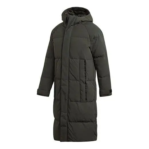 Adidas Hooded Padded Down Jacket - Dark Brown
