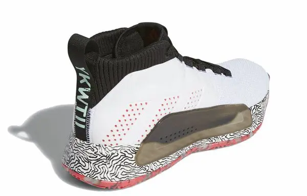 Adidas Dame 5 High Top Sneakers - White/red