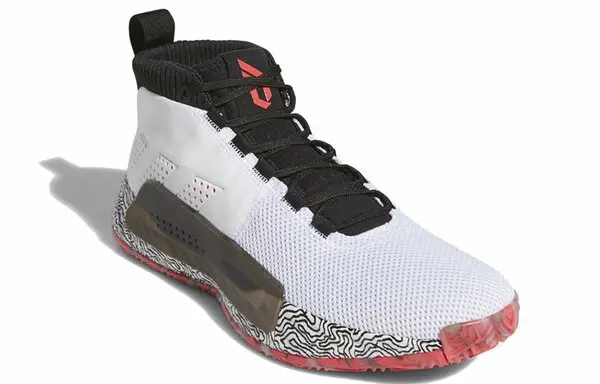 Adidas Dame 5 High Top Sneakers - White/red