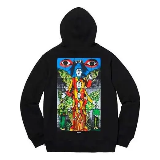 Supreme X Gilbert X George Life Hooded Sweatshirt - Black/multi-color