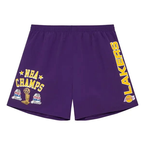 Mitchell & Ness X Nba Team Heritage Woven Short 'los Angeles Lakers - Purple