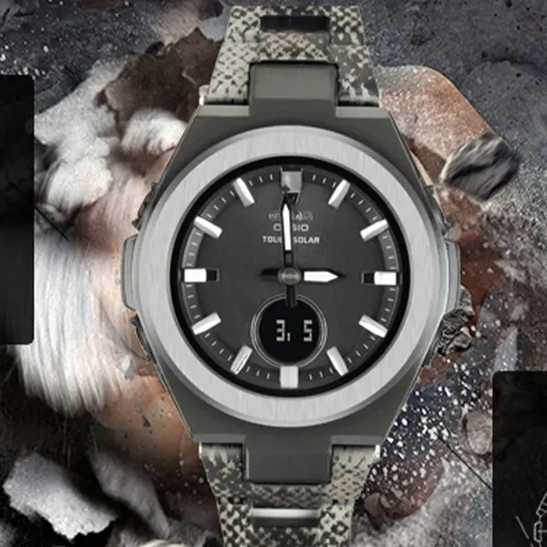 Casio Baby-g Tough Solar Watch With Snakeskin Detail