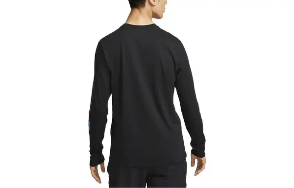 Nike Alphabet Logo Pattern Printing Long Sleeves Asia Edition Black T-shirt