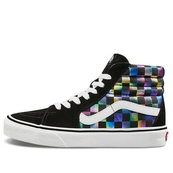 VANS Sk8-hi Iridescent Checkerboard High Top Sneakers - Black