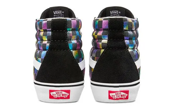 VANS Sk8-hi Iridescent Checkerboard High Top Sneakers - Black