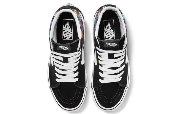 VANS Sk8-hi Iridescent Checkerboard High Top Sneakers - Black