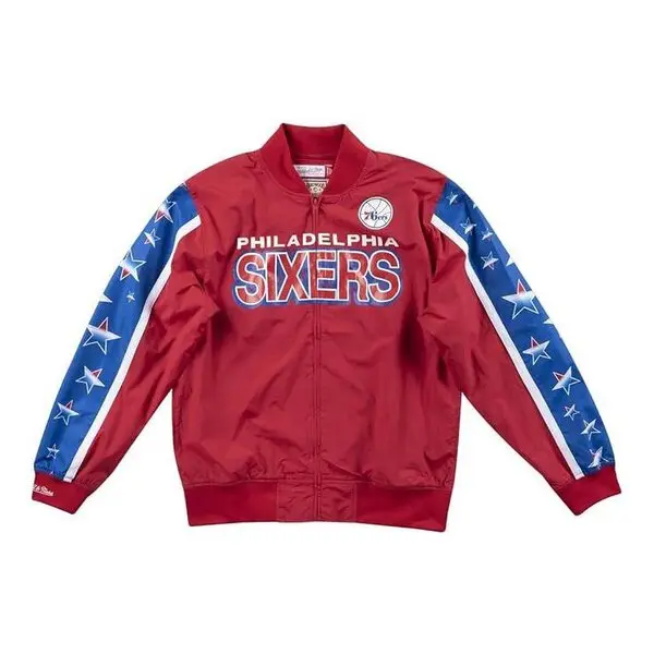 Mitchell & Ness X Nba Philadelphia 76ers Hook Warm Up Jacket - Red/blue