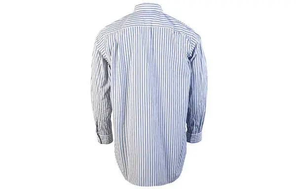 Play Comme Des Garcon Striped Shirt Black Emblem - Blue