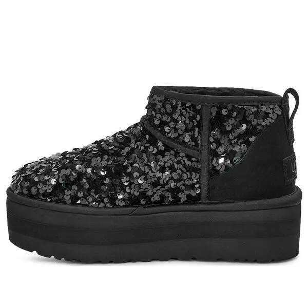 UGG Ultra Mini Chunky Sequin Boots - Black