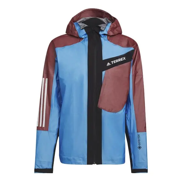 Adidas Tr Light Gtx J Outdoor Sports Contrasting Colors Hooded Jacket Blue - Default Color
