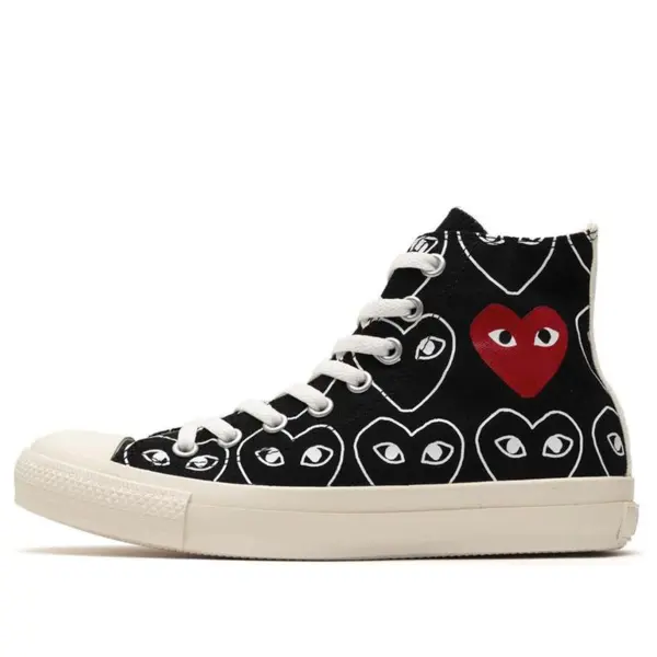 CONVERSE X Comme Des Garcons Play Chuck 70 Hi Heart Print Sneakers