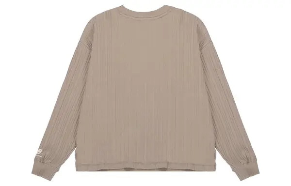 NEW BALANCE Casual Rib-knit Long Sleeve Top