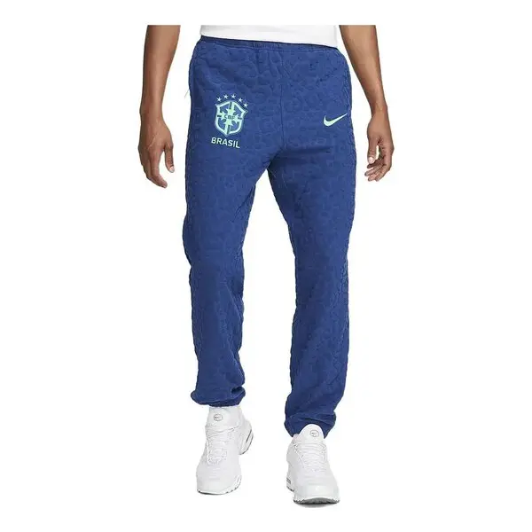 Nike Brazil French Terry Football Tracksuit Bottoms - Blue