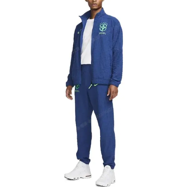 Nike Brazil French Terry Football Tracksuit Bottoms - Blue