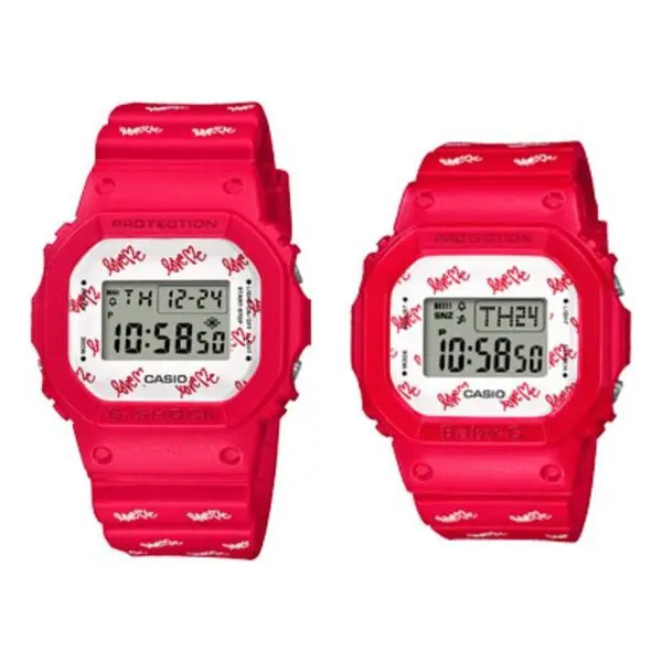 Casio Baby-g Watch Retro/classic/graffiti Design - Red