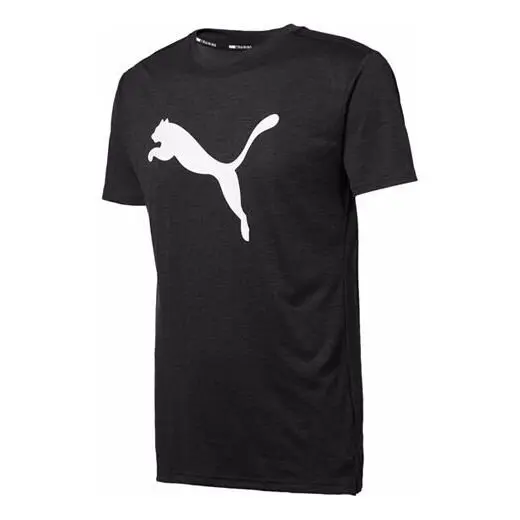 PUMA Logo Printed Short Sleeve Tee - Black