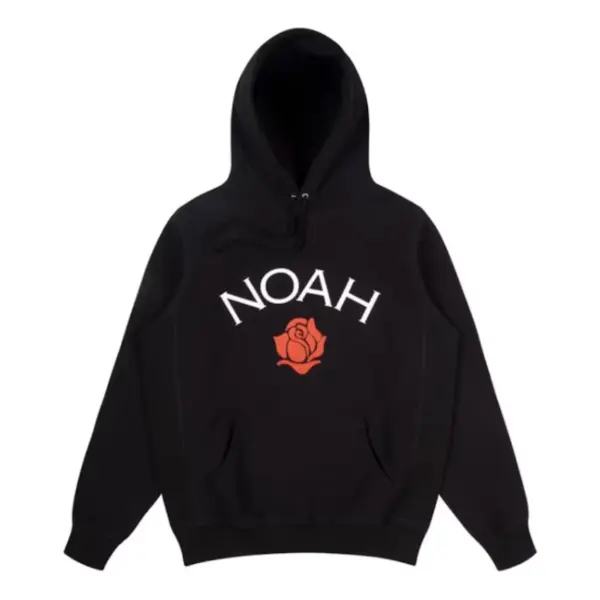 NOAH Rose Logo Hoodie - Black