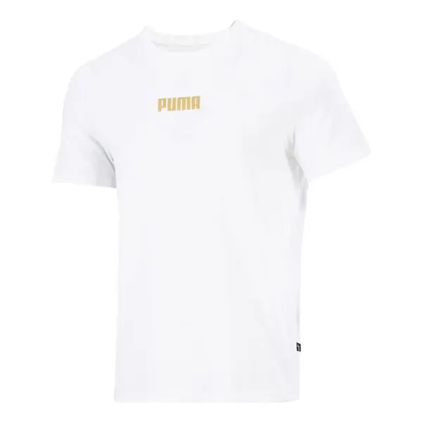 PUMA Alphabet Printing Casual Sports Short Sleeve - White