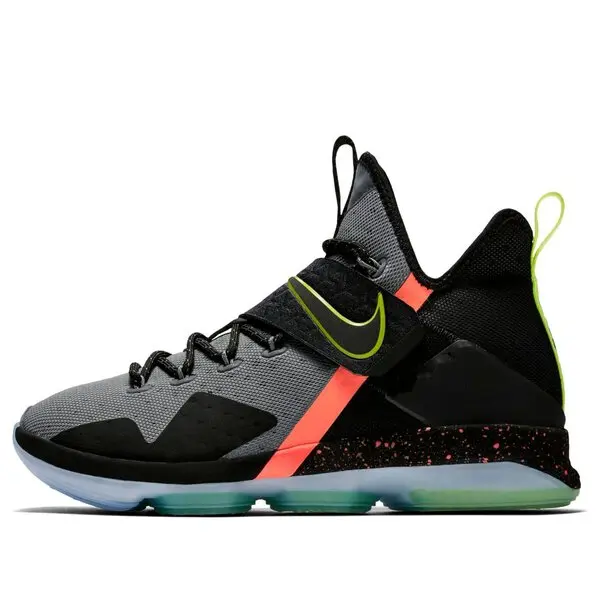 Nike Lebron 14 'out Of Nowhere' Athletic Sneakers - Black/volt/cool Grey