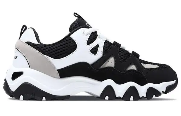 Sketchers D'lites 2.0 Low Top Sneakers - Black/white/grey