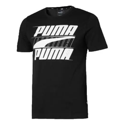 PUMA Round Neck Short Sleeve Rebel Basic - Black