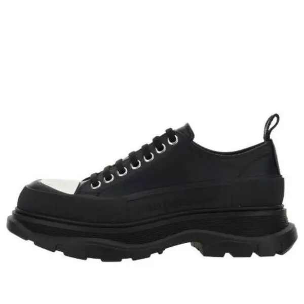 Alexander McQueen Tread Slick Lace-up Shoes With Cap Toe - Black