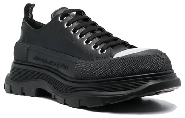 Alexander McQueen Tread Slick Lace-up Shoes With Cap Toe - Black