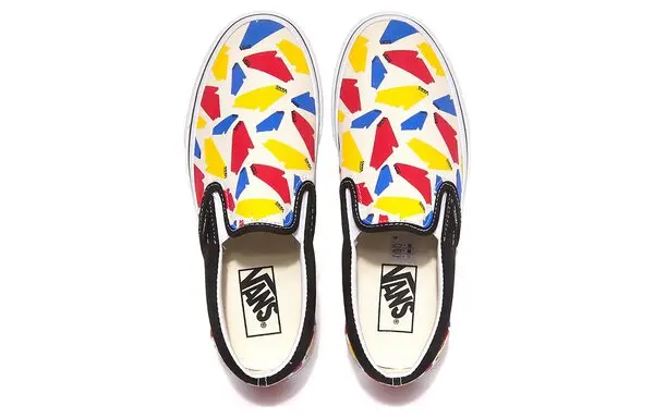 VANS Classic Slip-on Sneakers - White/red/yellow