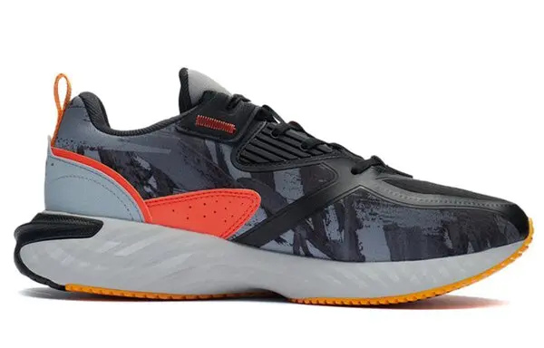 LI-NING Plus Grey Orange Sneakers